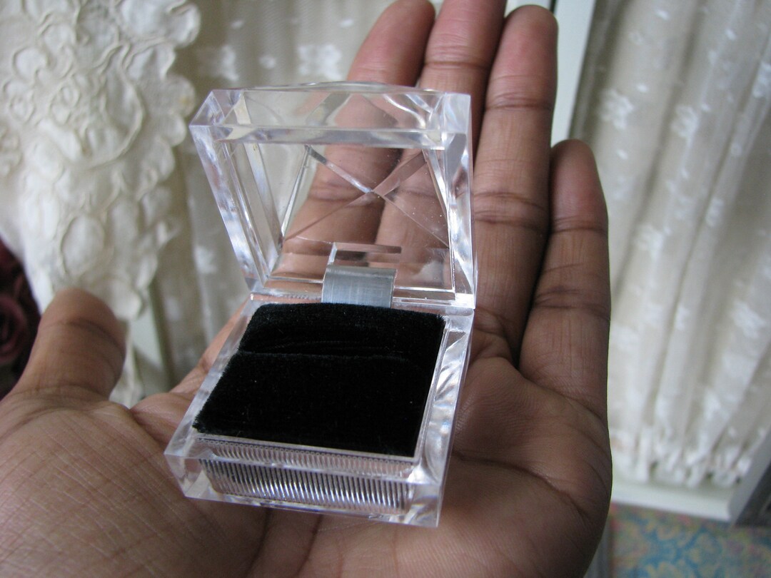 Vintage Ring Box, Plastic Ring Box, Diamond Shaped Ring Box, Engagement ...