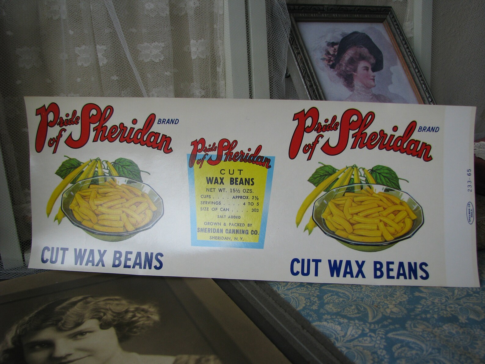 1930's Can Label, Vintage Wax Beans Label, Pride of Sheridan Can Label ...