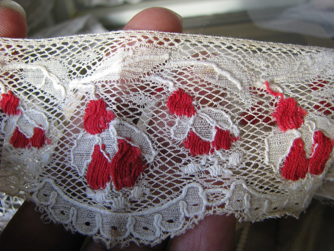 Antique Lace Trim, Nottingham Lace Trim, Cream Lace Trim, Floral Lace ...