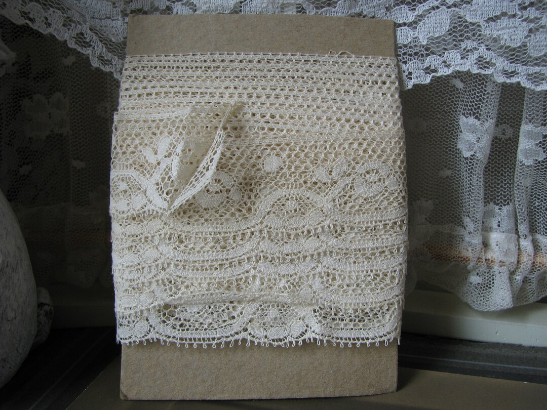 Antique Lace Trim, Nottingham Lace Trim, Cream Lace Trim, Floral Lace ...