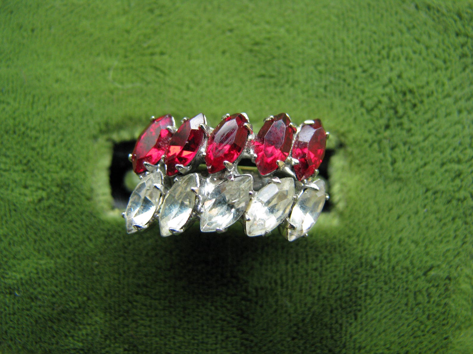 Vintage Red Rhinestone Ring Vintage Costume Ring Ruby Glass - Etsy