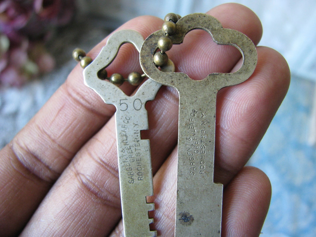 Antique Brass Keys, Flat Brass Keys, Sargent & Greenleaf Keys, Antique ...