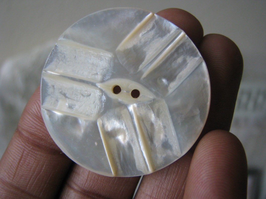 Antique Carved Shell Button, Antique Mother of Pearl Button, Mother of ...