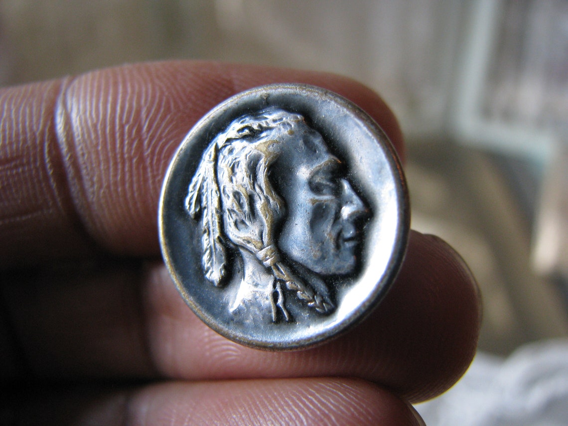 Antique Picture Buttons Indian Head Buttons Picture Buttons - Etsy