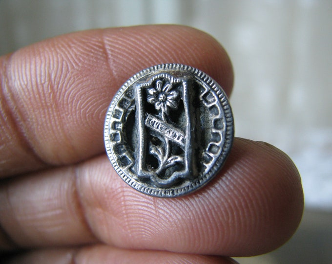 Antique Tin Button, Victorian Picture Button, Antique Picture Button ...