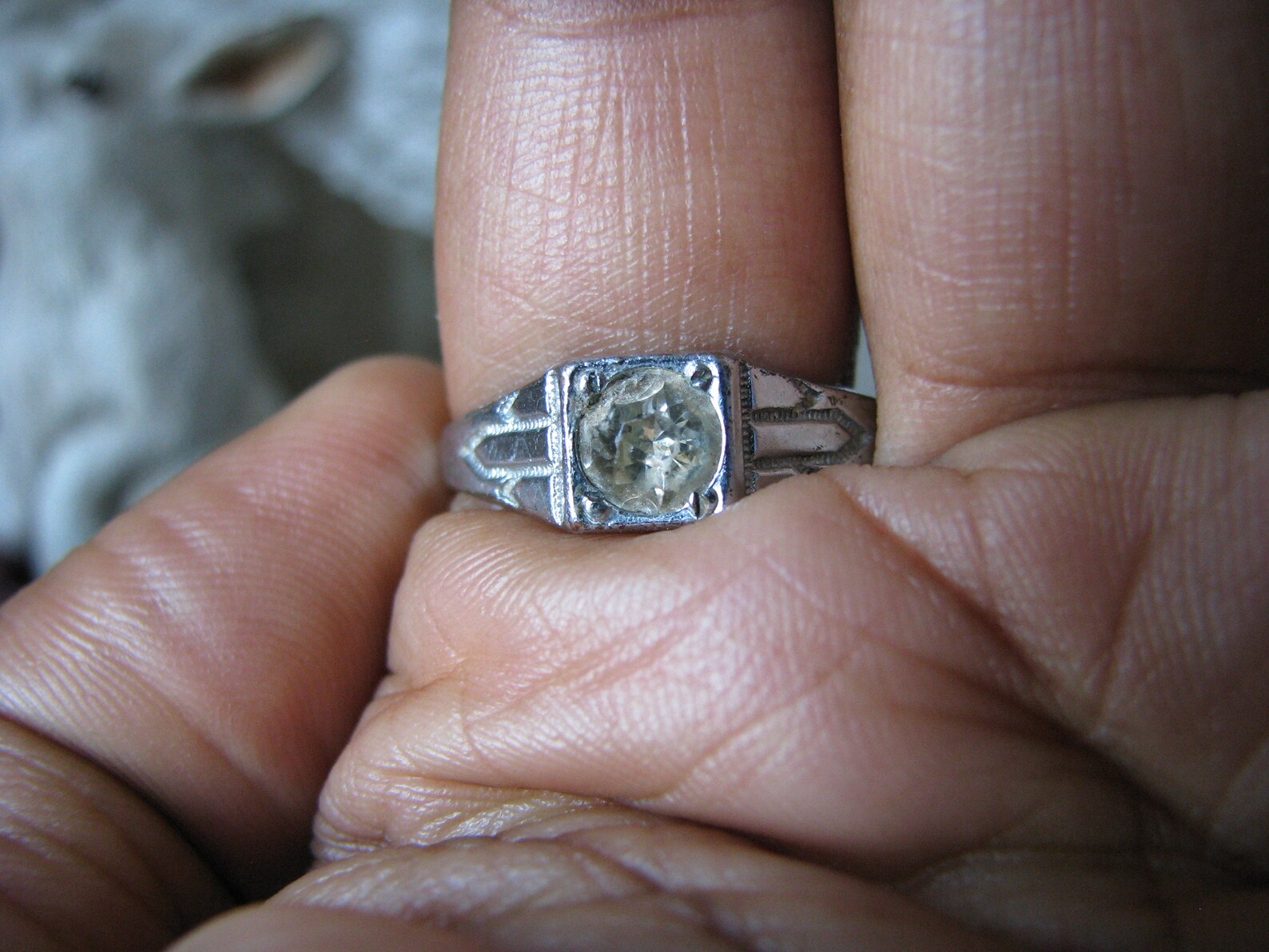 Art Deco Paste Ring Mens Paste Ring White Metal Paste Ring - Etsy