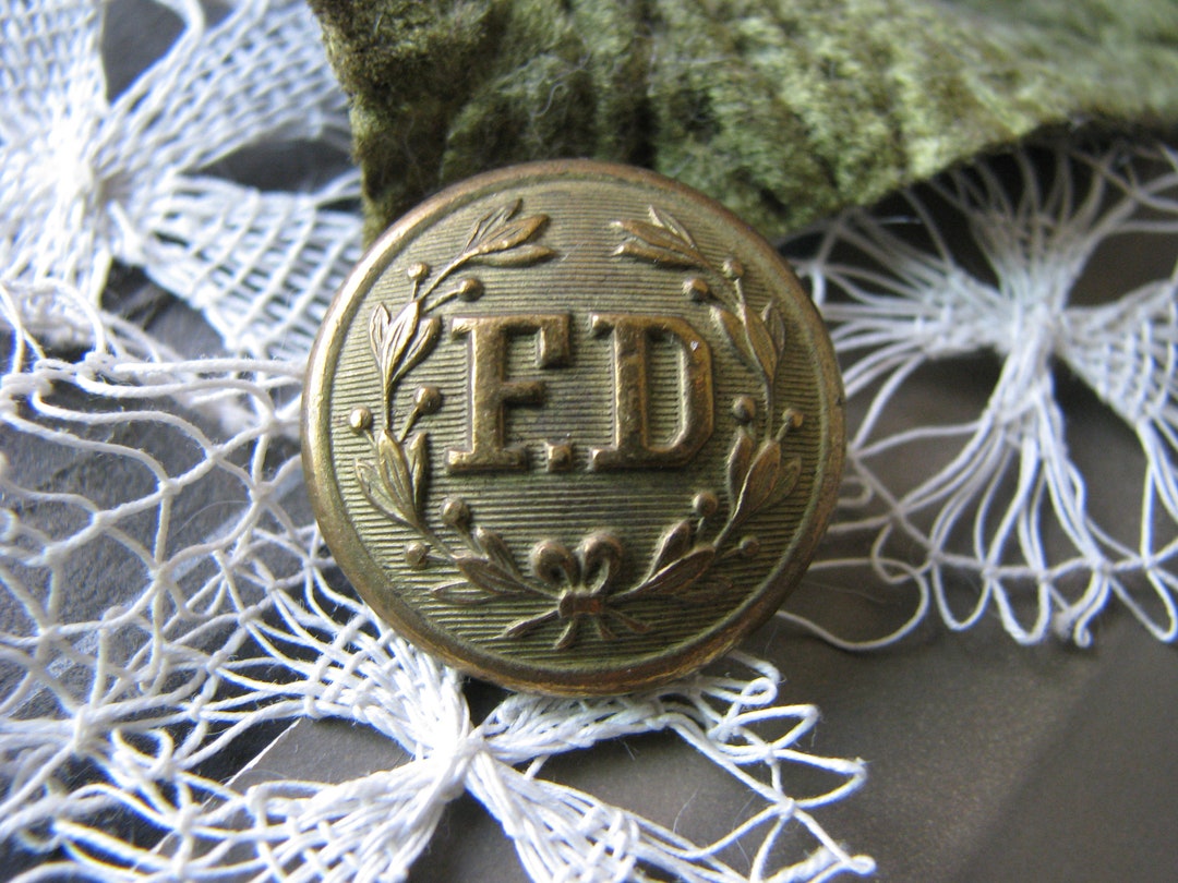 Antique Fire Department Button, Antique Brass Uniform Button, Superior ...