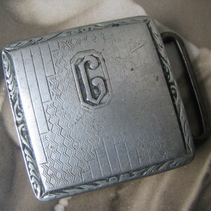 Initial Belt Buckle, Antique Belt Buckle, Nickel Silver Belt Buckle ...