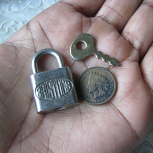 Vintage Brass Small Padlock & Key, Bristol's Padlock, Vintage Miniature ...