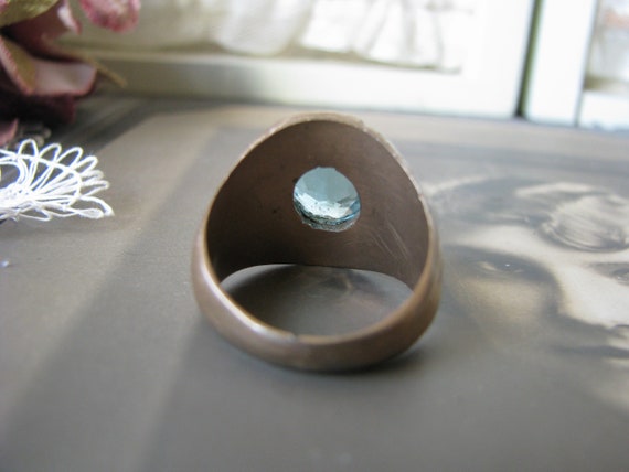 Victorian Men's Ring, Antique Blue Paste Ring, Antiqu… - Gem