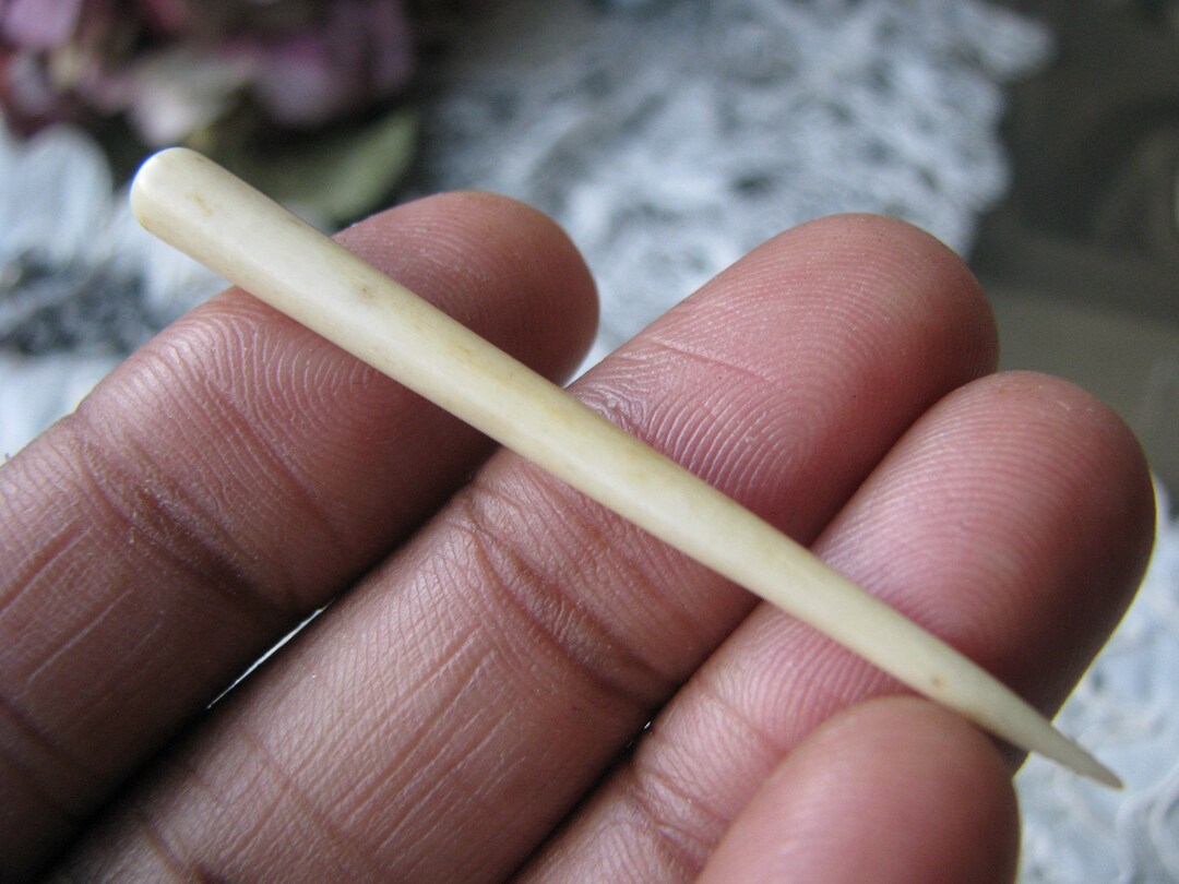 Antique Bone Sewing Awl, Antique Bodkin, Hand Carved Bone Stiletto ...