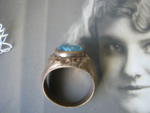 Victorian Men's Ring, Antique Blue Paste Ring, Antiqu… - Gem