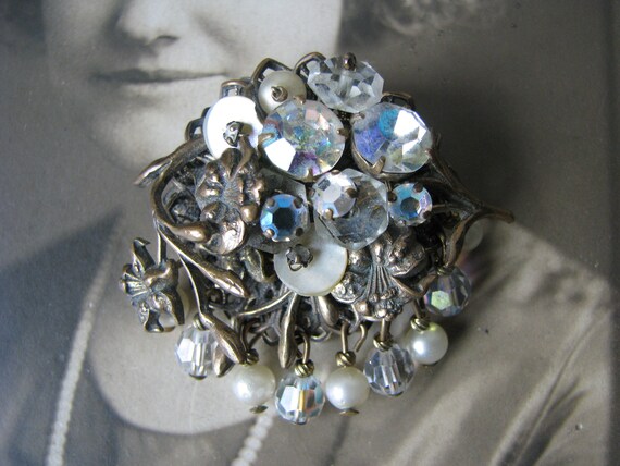 Miriam Haskell Brooch Unsigned Miriam Haskell Brooch… Gem