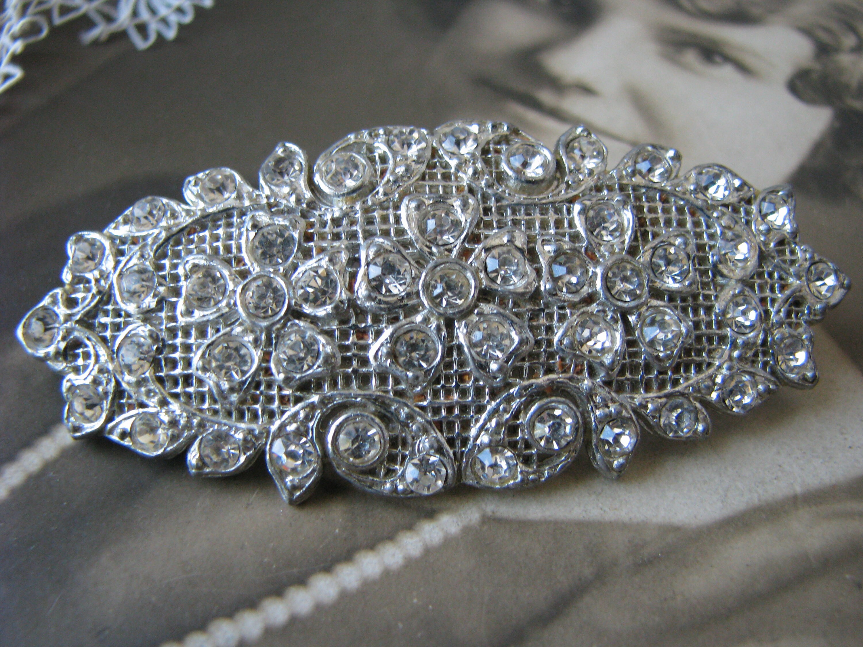 Art Deco Paste Brooch Vintage Paste Brooch Art Deco Wedding | Etsy