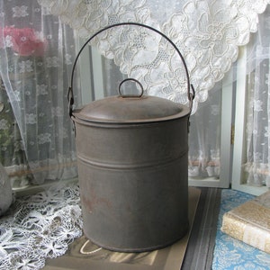 Antique Tin Berry Pail, Antique Tin Berry Bucket, Small Tin Berry ...