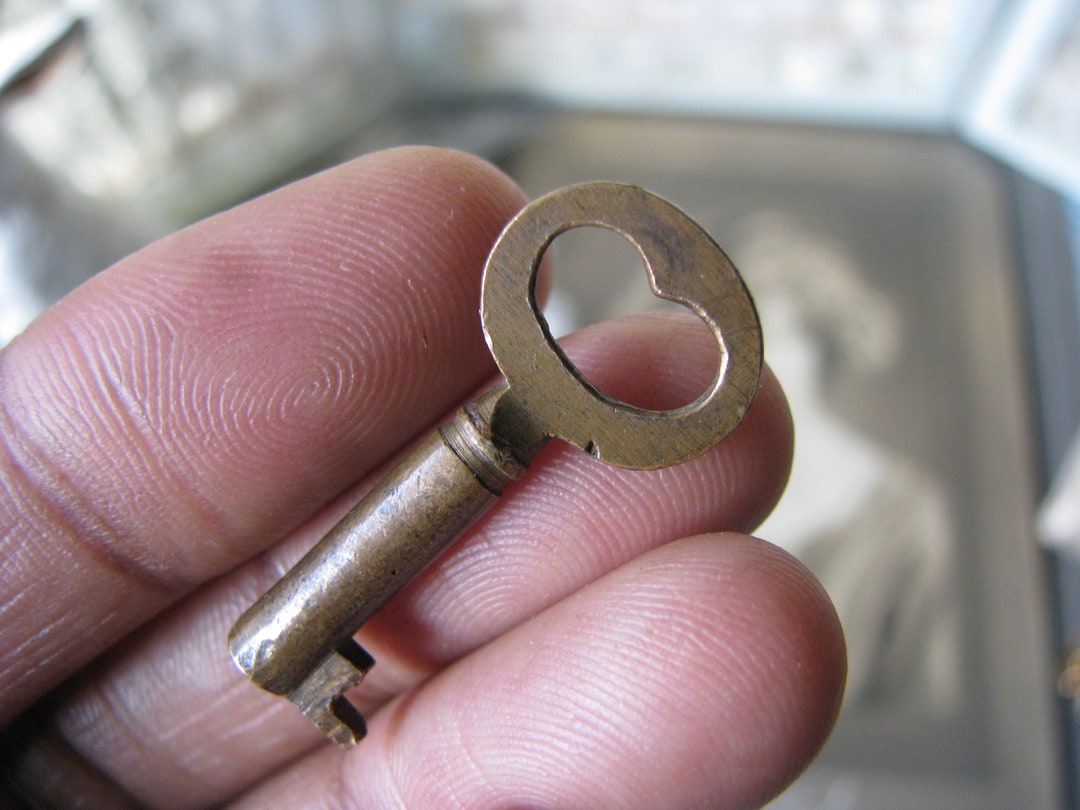 Antique Ice Box Key, Small Antique Key, Tea Caddie Key, Antique Brass ...