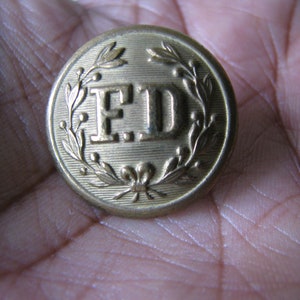 Antique Fire Department Button, Antique Brass Uniform Button, Superior ...