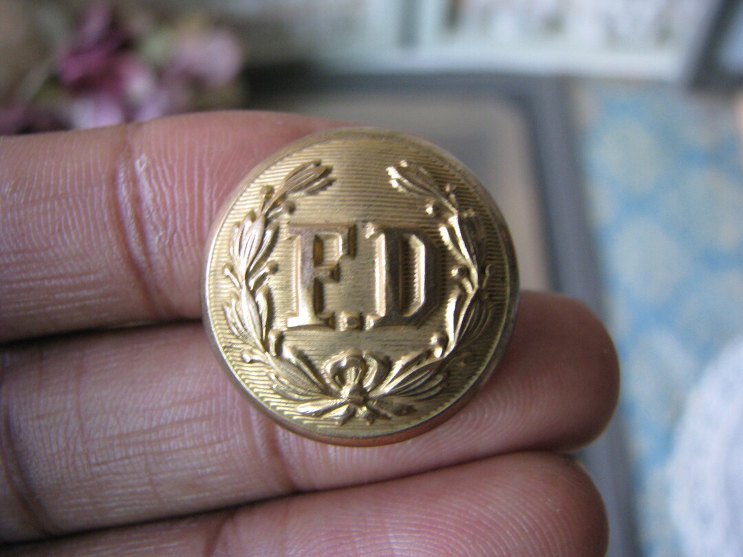 Antique Fire Department Button, Antique Brass Uniform Button, the C.G ...