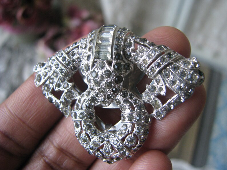 Art Deco Paste Dress Clip, Vintage Rhinestone Brooch - Etsy
