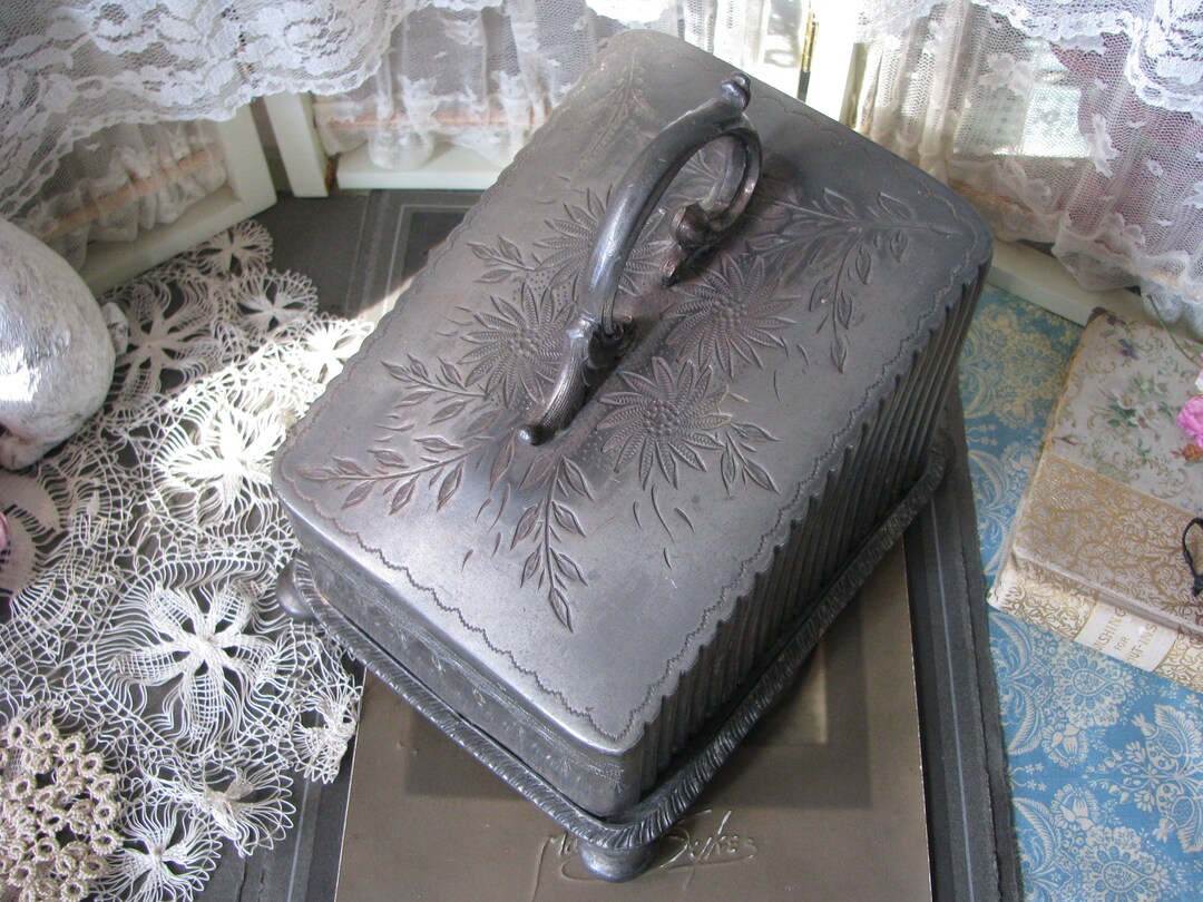 Antique Cheese Dome, Victorian Cheese Dome, Pewter Cheese Dome, Gift ...