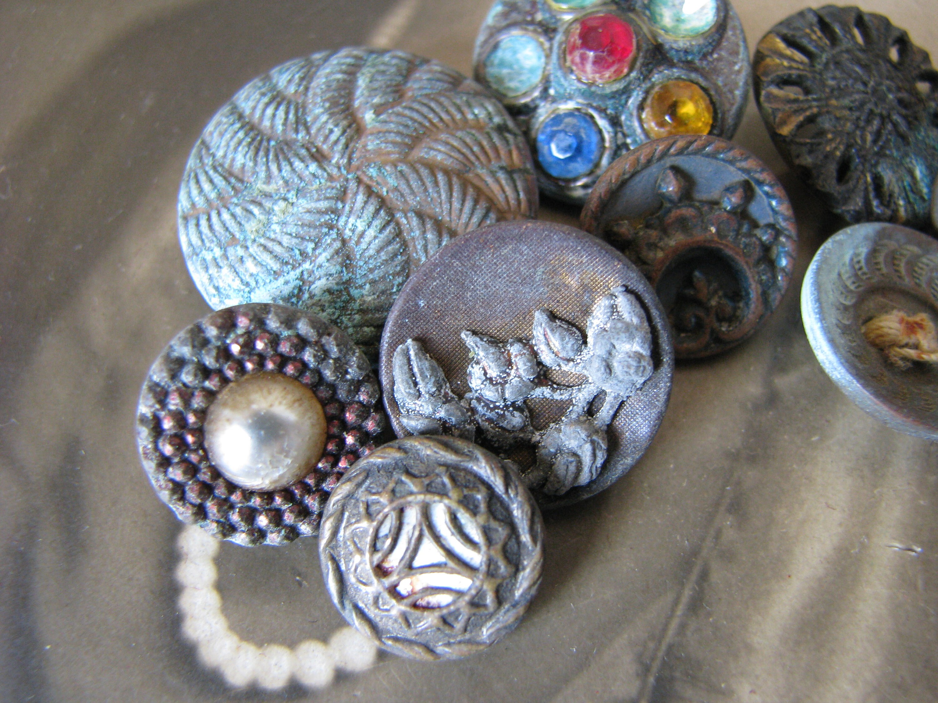 Antique Oxidized Buttons, Antique Rusty Buttons, Antique Verdigris ...