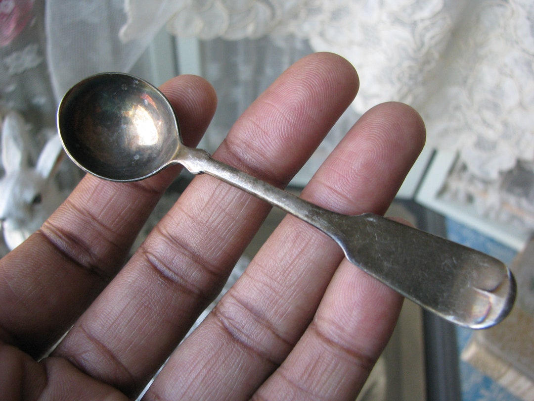 Antique Mustard Spoon, Silver Plate Mustard Spoon, Silver Plate Spoon ...