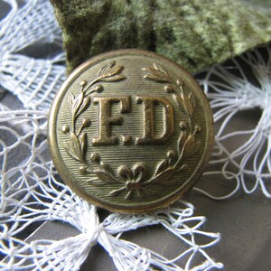 Antique Fire Department Button, Antique Brass Uniform Button, Superior ...