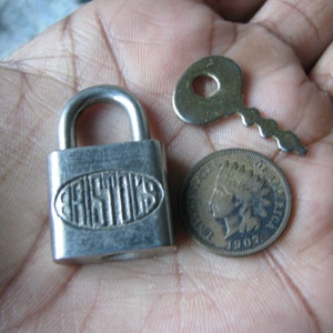 Vintage Brass Small Padlock & Key, Bristol's Padlock, Vintage Miniature ...