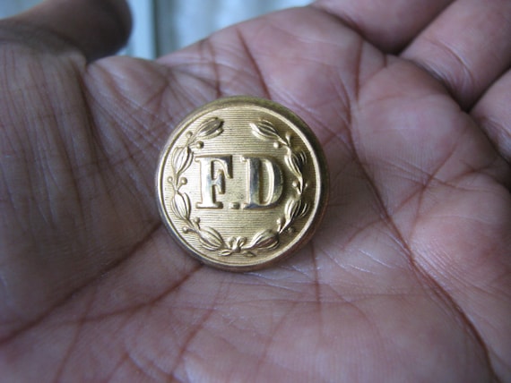 Antique Fire Department Button Antique Brass Uniform Button - Etsy