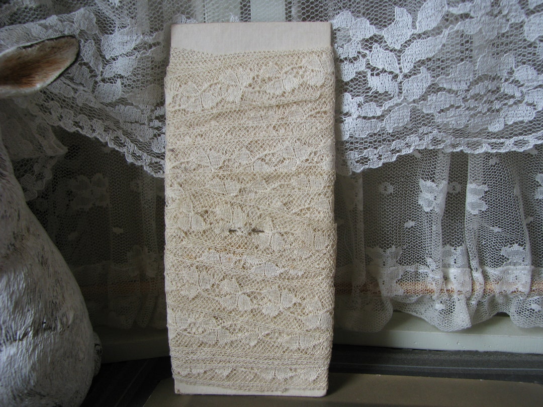 Antique Lace Trim, Nottingham Lace Trim, Cream Lace Trim, Floral Lace ...