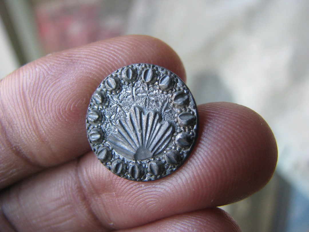 Antique Pewter Button, Antique French Button, Victorian Pewter Button ...