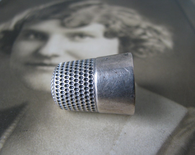 Antique Silver Thimble, Sterling Thimble, Antique Sewing Notions, Old ...