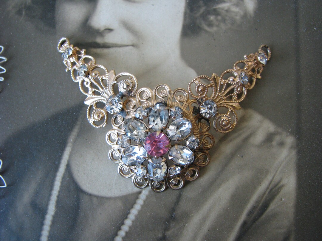 Art Deco Paste Pendant, Art Deco Pendant, Art Deco Filigree Pendant ...