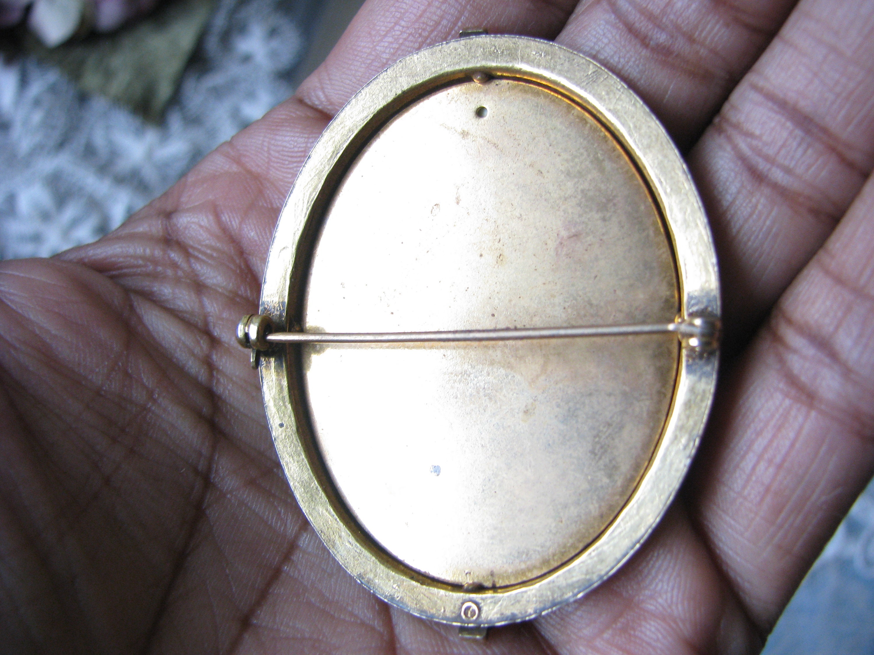 Antique Gold Filled Celluloid Cameo Brooch, 1930s Painted Portrait - Etsy