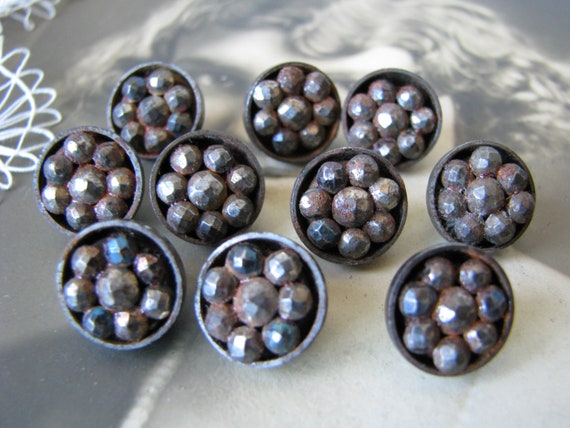 Antique Cut Steel Buttons Victorian Steel Cut Buttons | Etsy