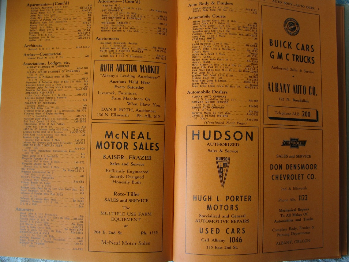 Vintage Directory Book Vintage Advertisement Book Vintage - Etsy