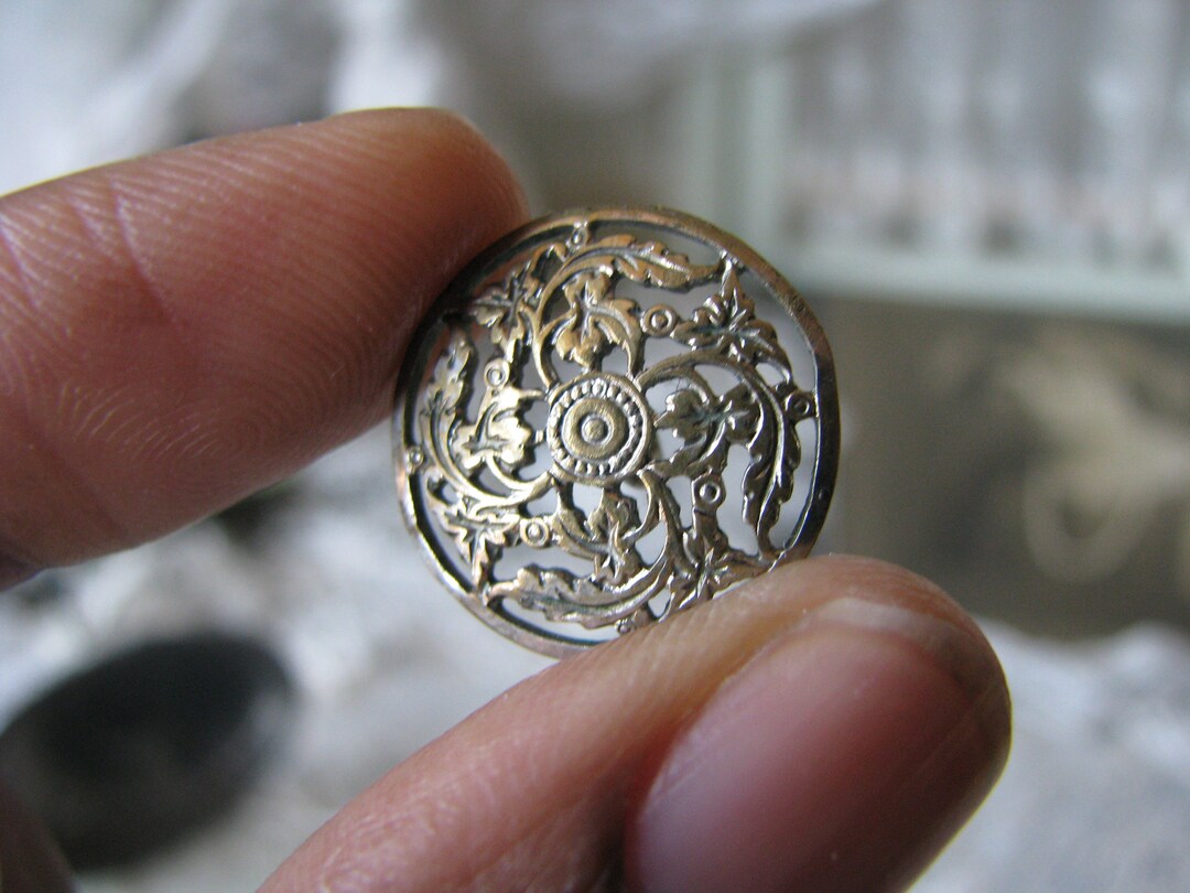 Antique Victorian Brass Openwork Button, Costume Embellishment - Etsy