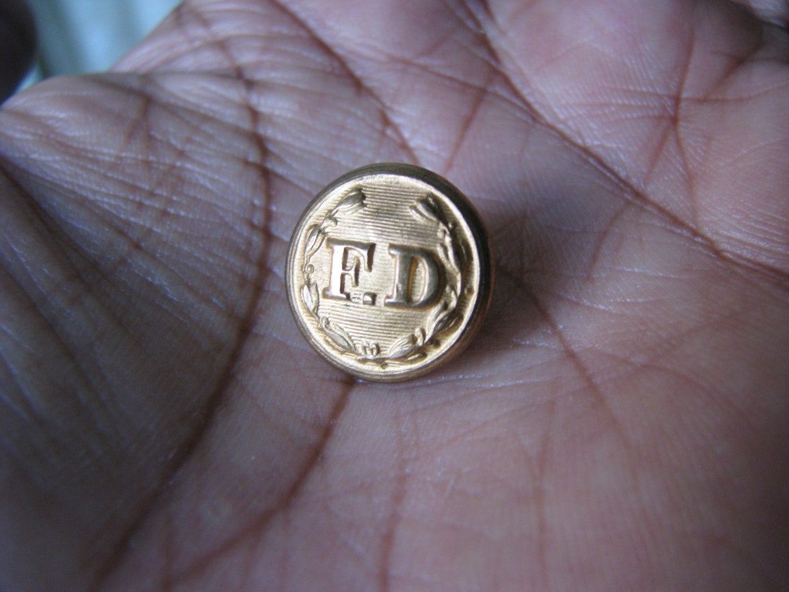 Antique Fire Department Button, Antique Brass Uniform Button, J. R ...