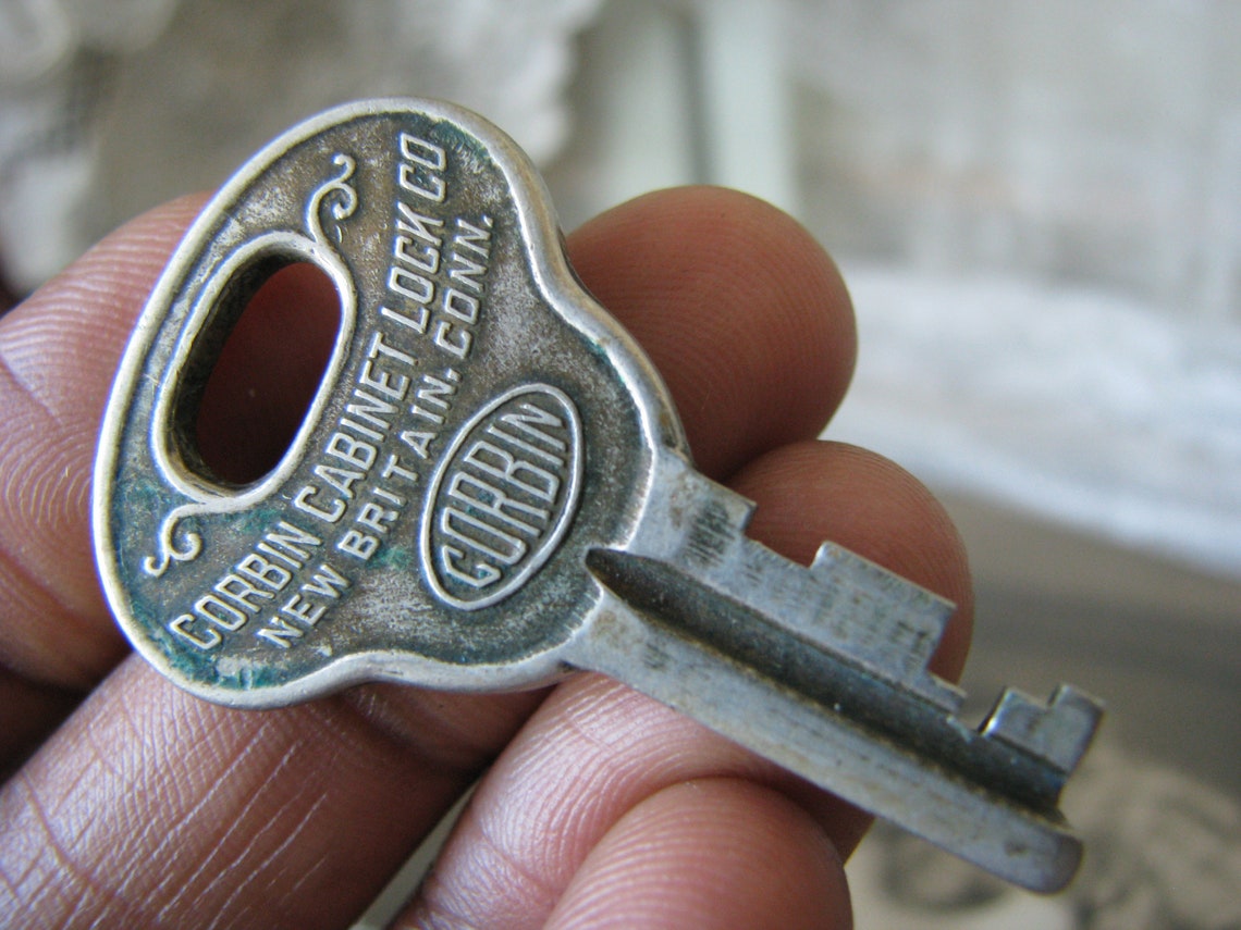 Antique Brass Key Flat Brass Key P&F Corbin Lock Co. | Etsy