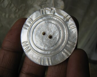 Antique Carved Shell Button, Antique Mother of Pearl Button, Mother of ...