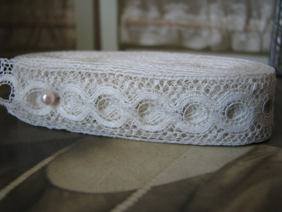 Antique Lace Trim, Nottingham Lace Trim, Cream Lace Trim, Floral Lace ...