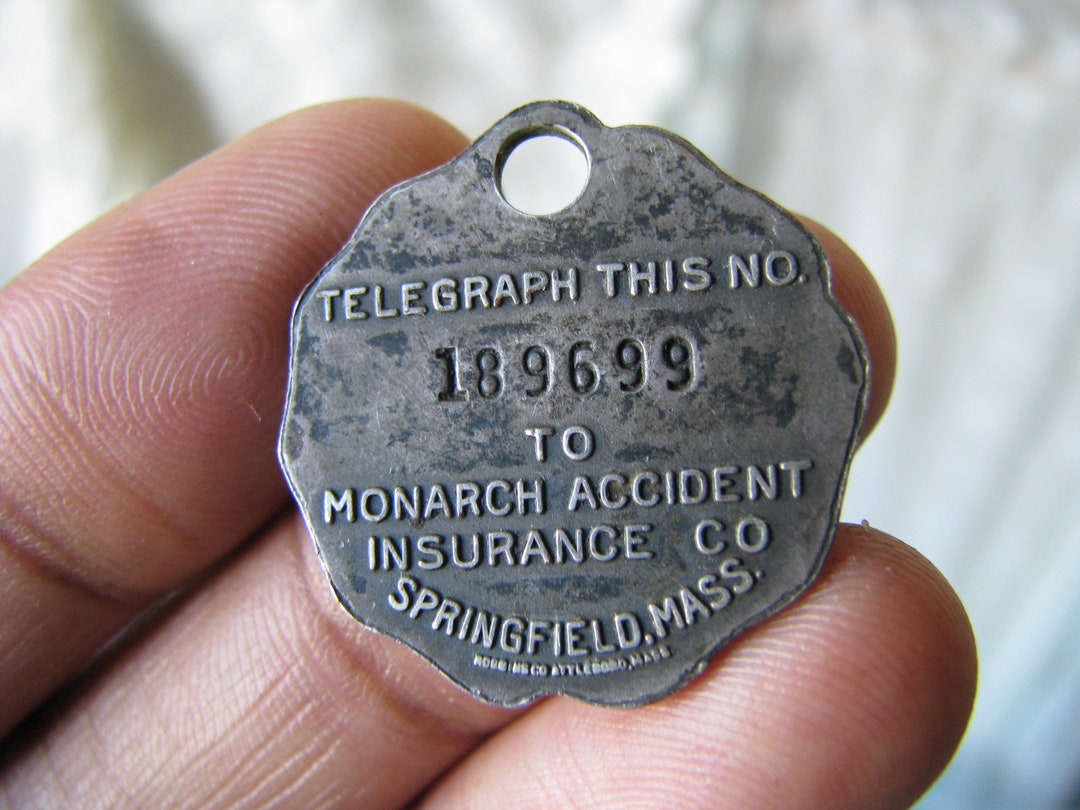 Antique Monarch Insurance Registry Tag, Vintage Key Fob - Etsy