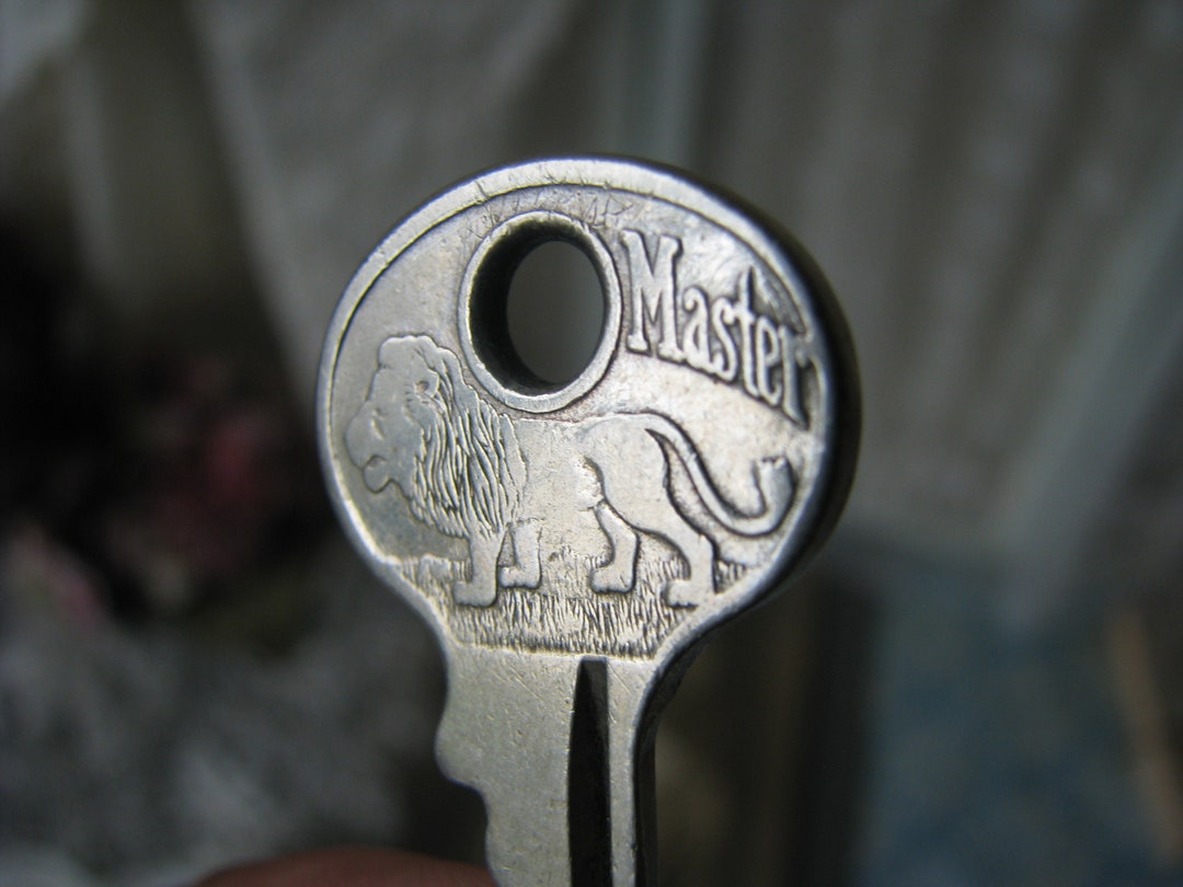 Antique Brass Key, Master Lock Co., Antique Pin Tumbler Key, Lion ...