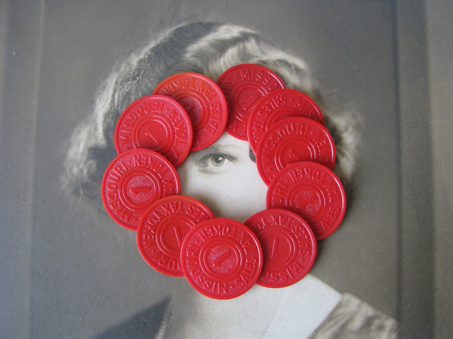 Vintage Sales Tax Tokens Red Plastic Tokens 1940's Tax | Etsy