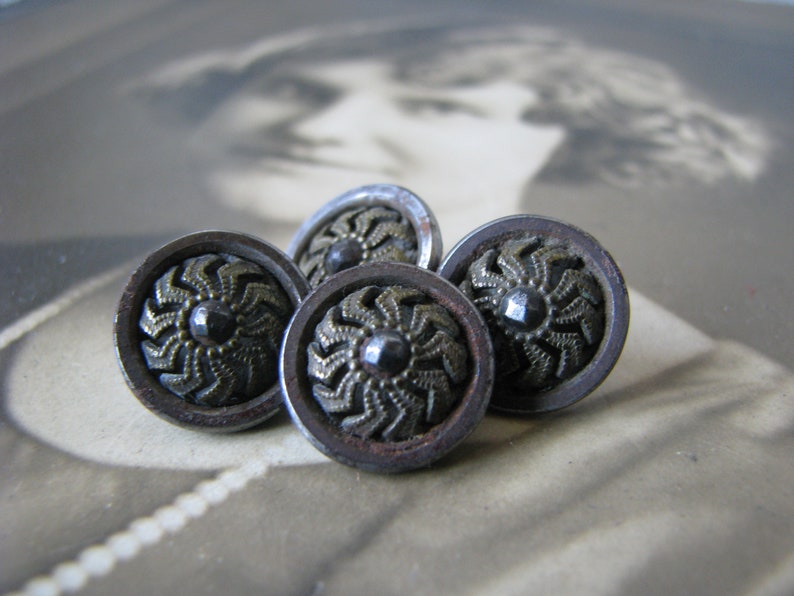 Antique Cut Steel Buttons Victorian Cut Steel Buttons Ornate | Etsy