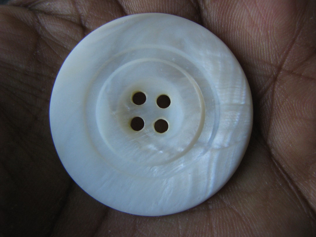 Antique Carved Shell Button, Antique Mother of Pearl Button, White ...