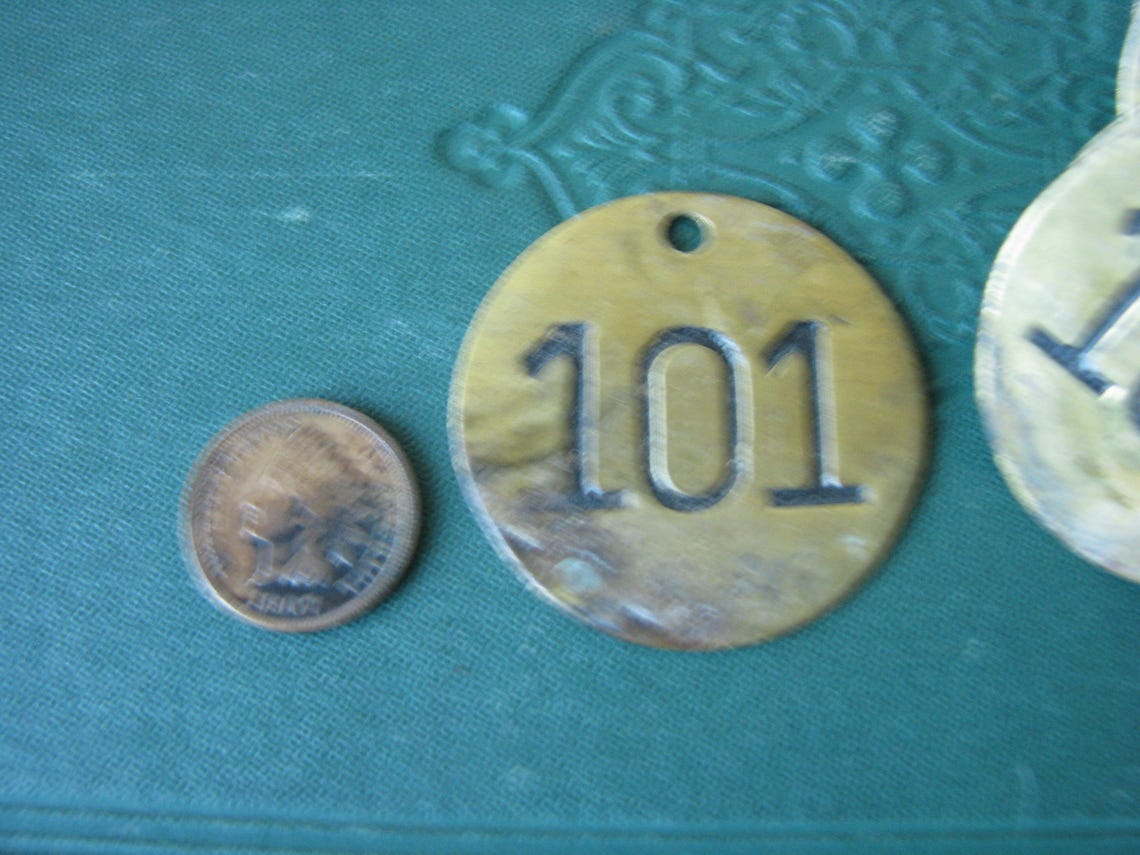 Vintage 1930's Brass Cow Tag Vintage Numbered Cow Tag | Etsy