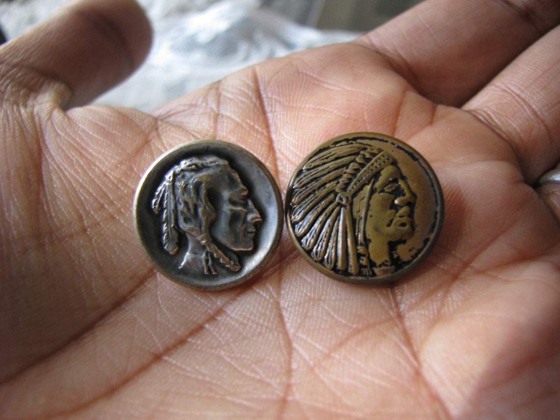 Antique Picture Buttons Indian Head Buttons Picture Buttons - Etsy