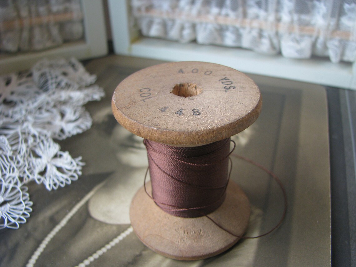Antique Spool of Thread Large Antique Spool Antique Wooden - Etsy