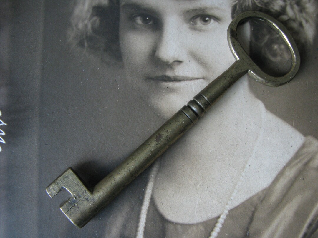Antique Brass Key, Brass Barrel Key, Large Brass Key, Antique Steampunk ...